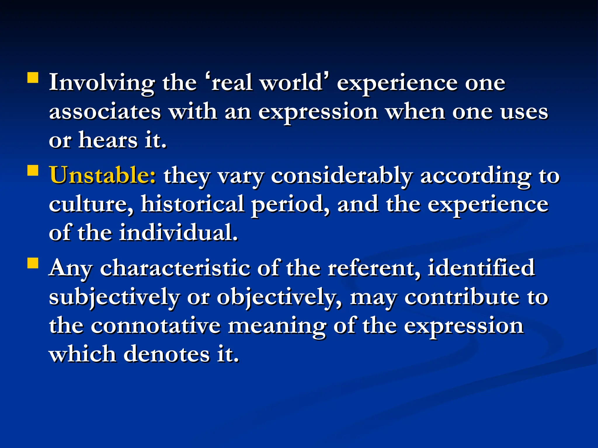 Seven types of meaning with some examples | PPT