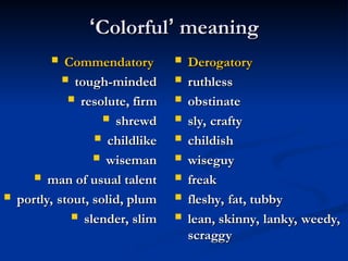 Seven types of meaning with some examples | PPT