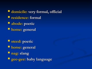 Seven types of meaning with some examples | PPT