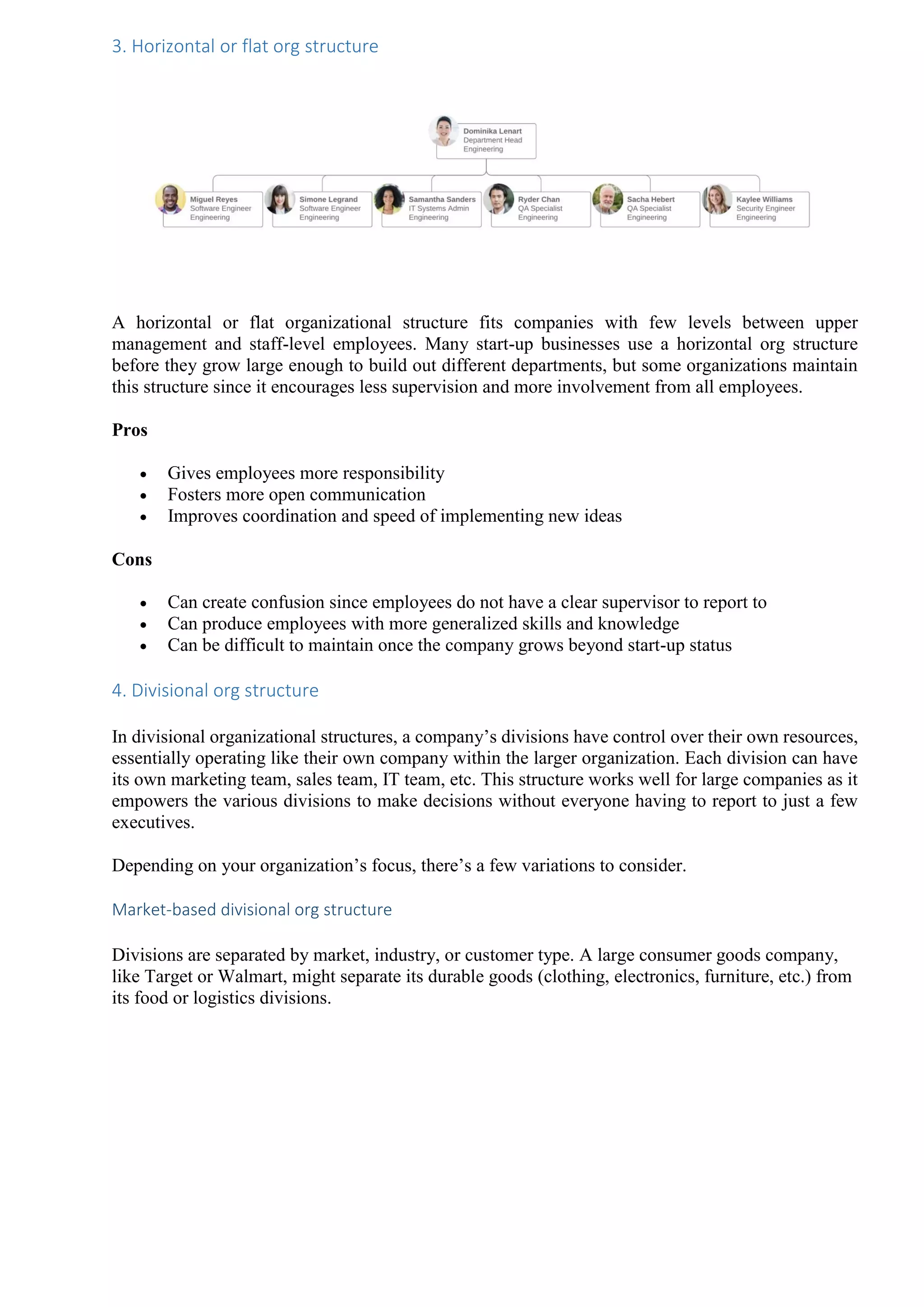 7 types of organizational structures | PDF