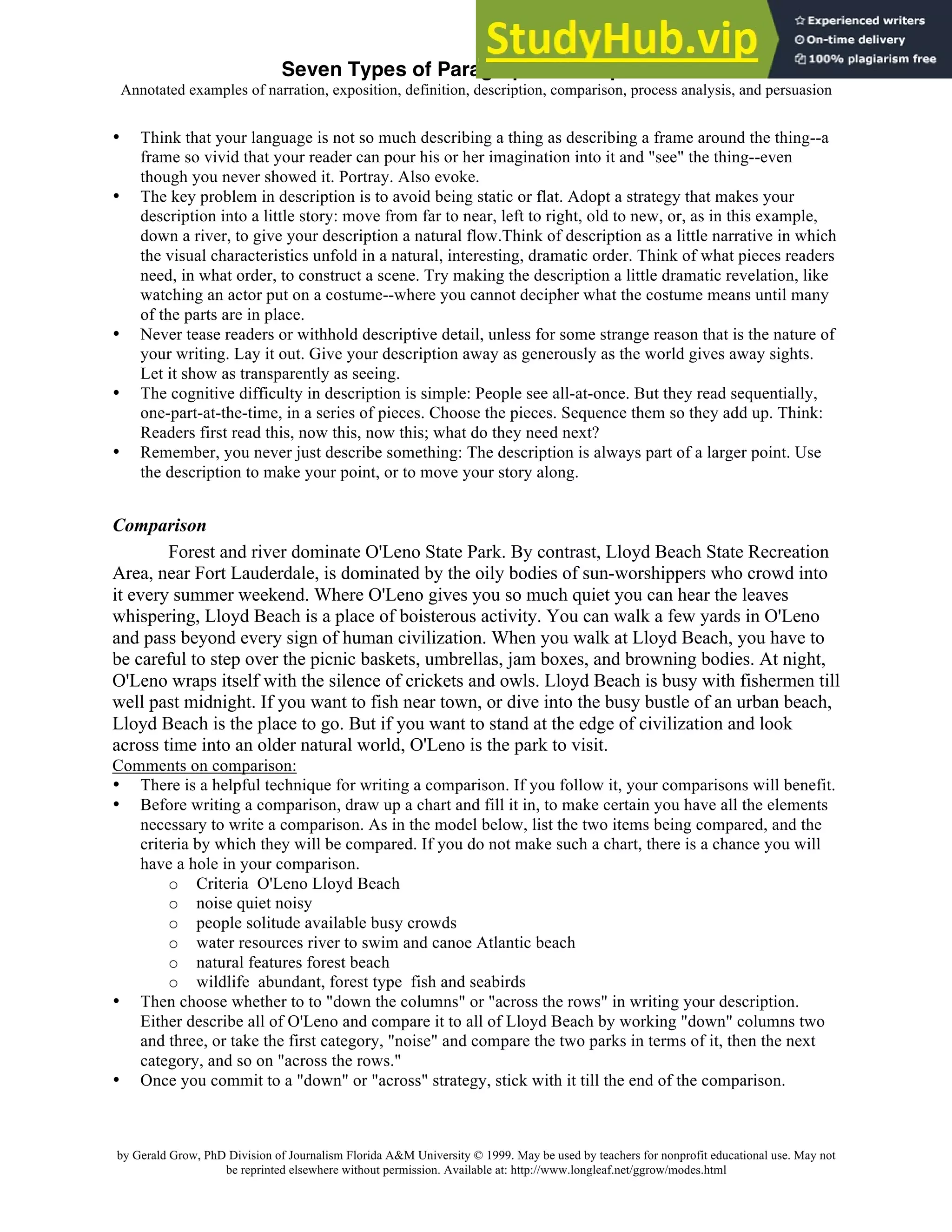 7 Types Of Paragraph | PDF | Parks | Attractions