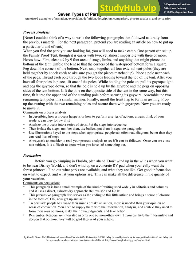 7 Types Of Paragraph | PDF | Parks | Attractions