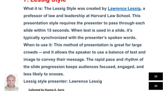 7 types of presentation styles on line | PPT