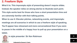 7 types of presentation styles on line | PPT