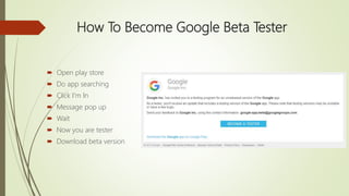 Beta tester | PPTX