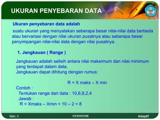 Ukuran Penyebaran Data dari sekelompok data | PPT