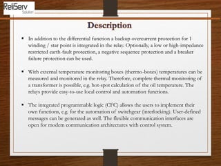 7UT612 Transformer Differential Protection relay | PDF