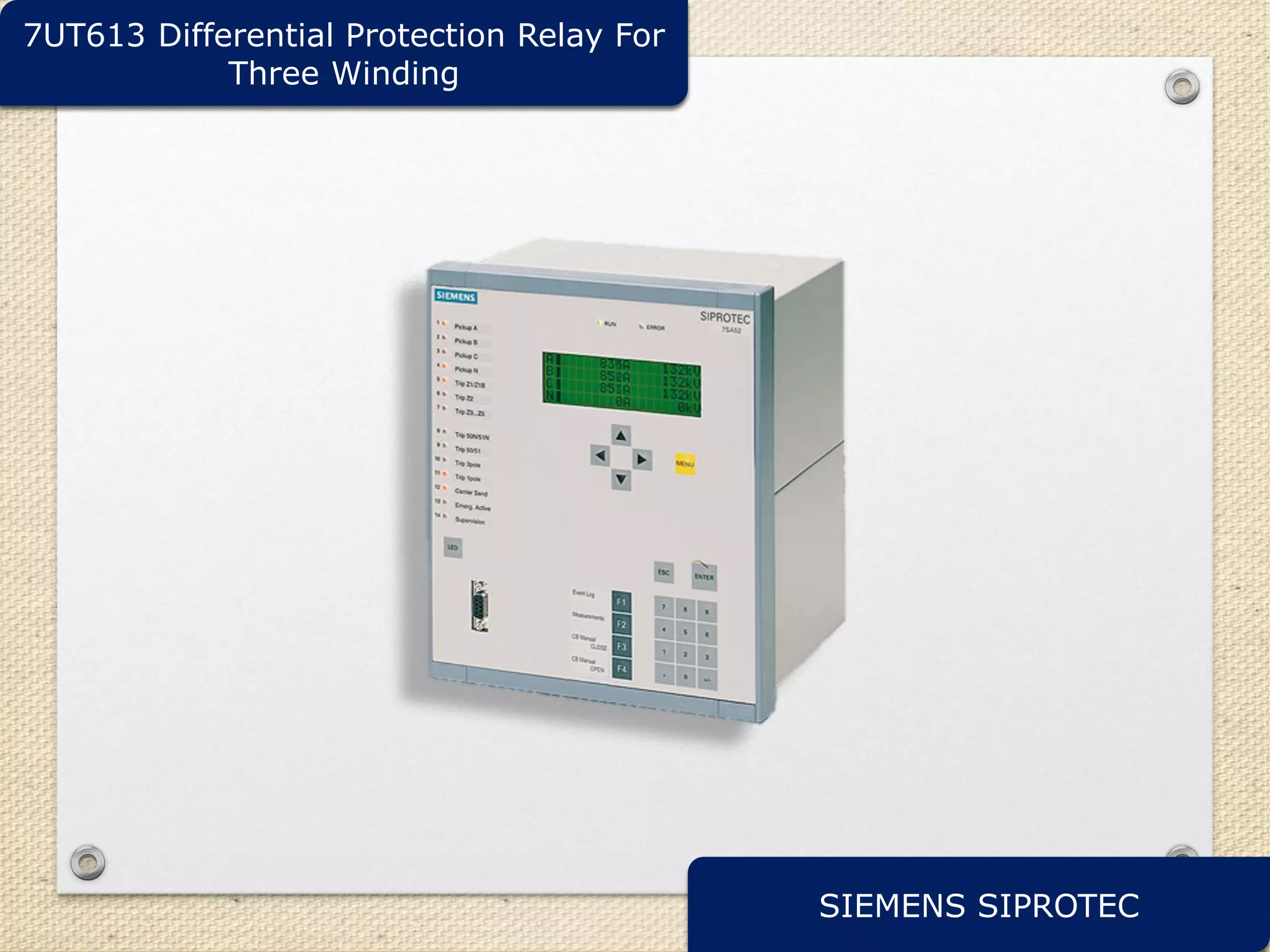 7UT613 Differential Protection Relay For Three Winding | PDF