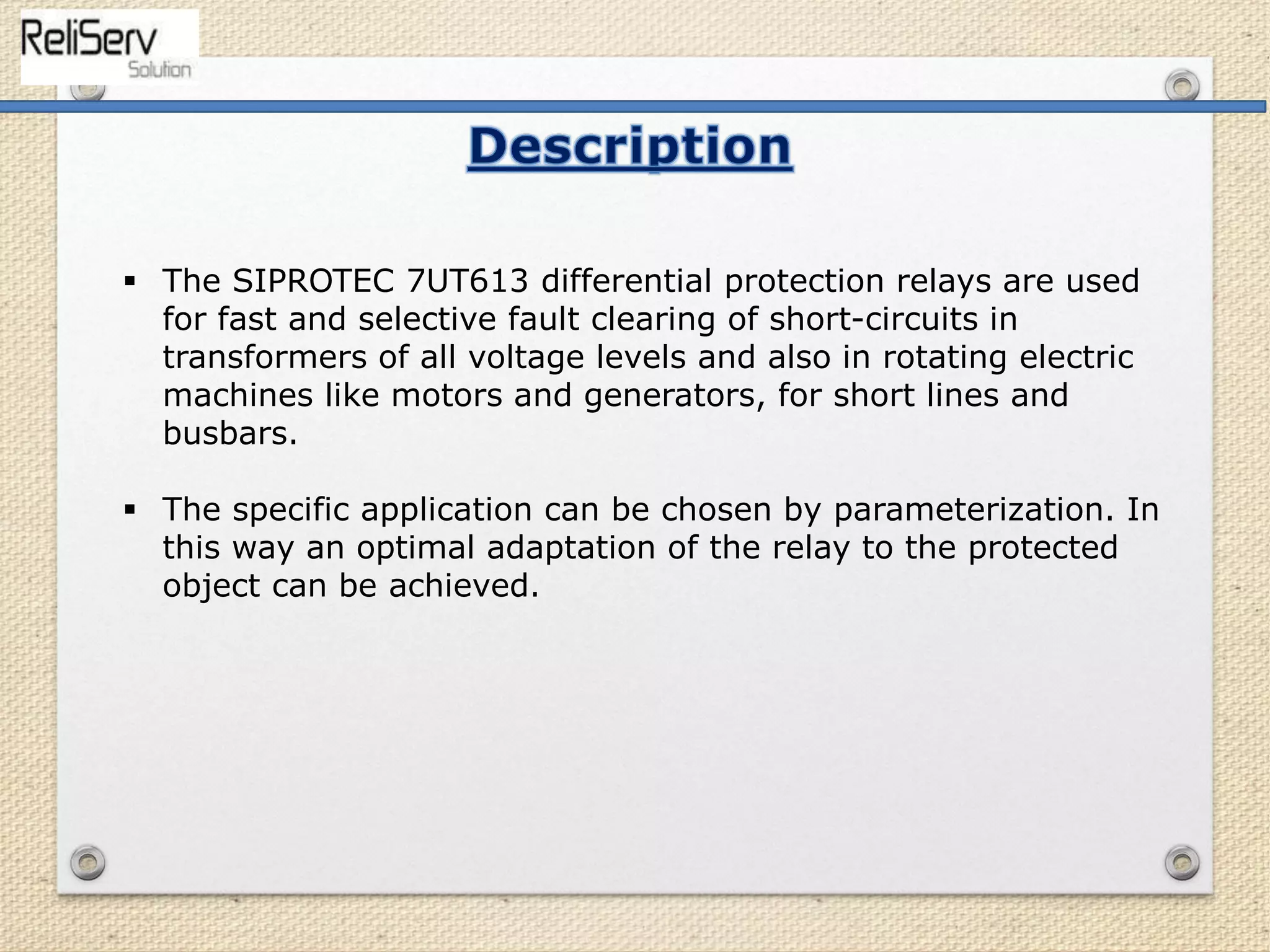7UT613 Differential Protection Relay For Three Winding | PDF