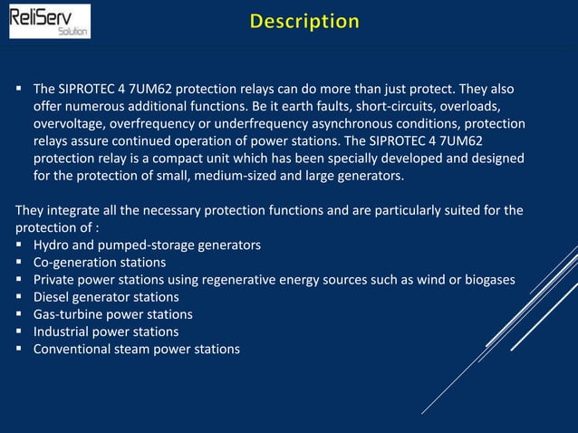 7UM62 Generator Protection Relay | PDF | Power and Energy Industry ...