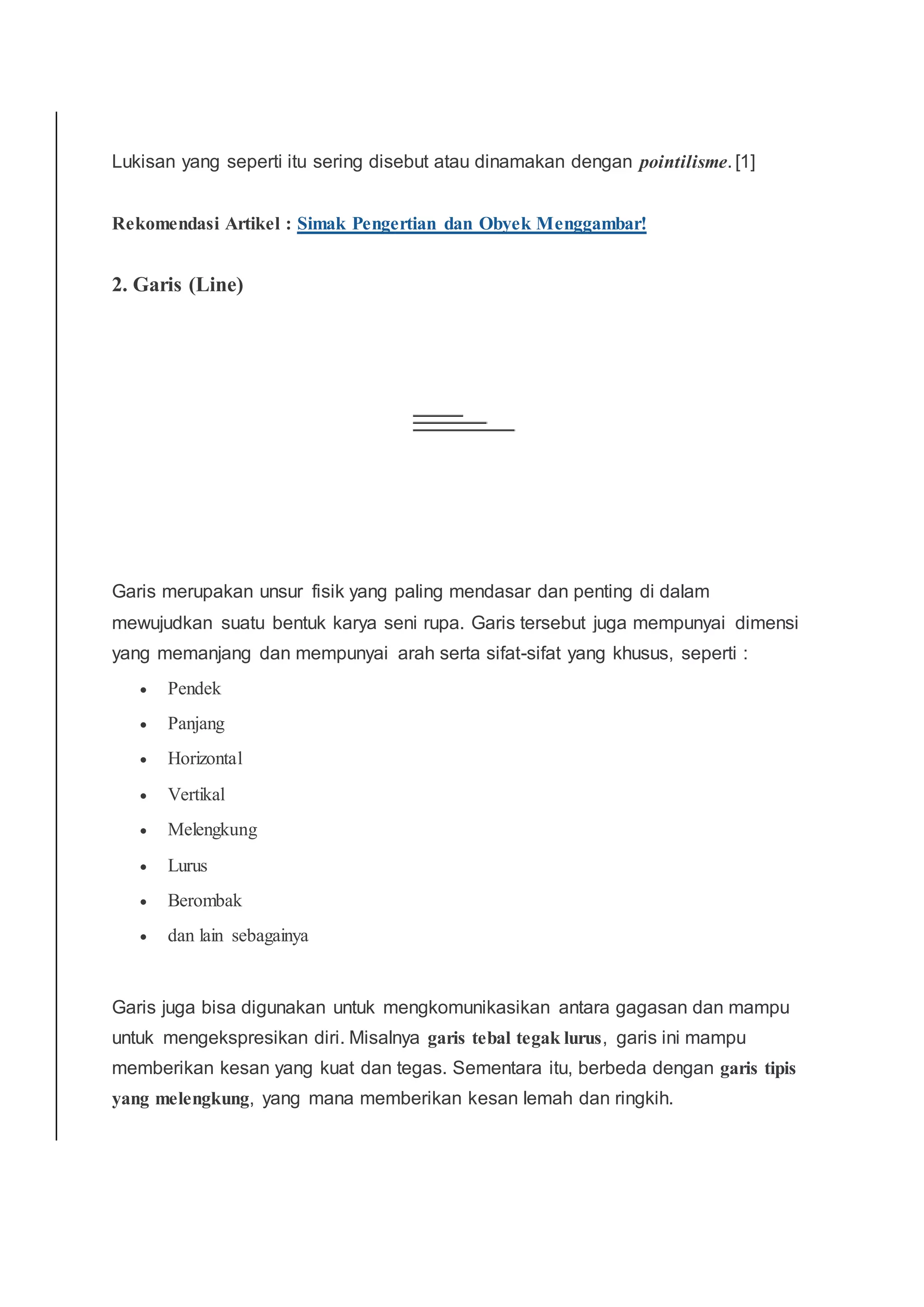 7 unsur dan obyek karya seni rupa 2 dimens2 | DOCX