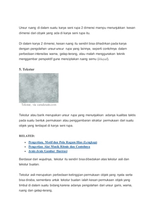 7 unsur dan obyek karya seni rupa 2 dimens2 | PDF