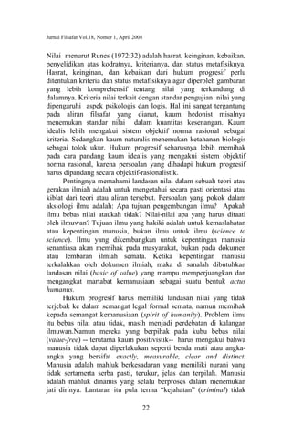 LANDASAN FILOSOFIS MAZHAB HUKUM PROGRESIF: TINJAUAN FILSAFAT ILMU | PDF