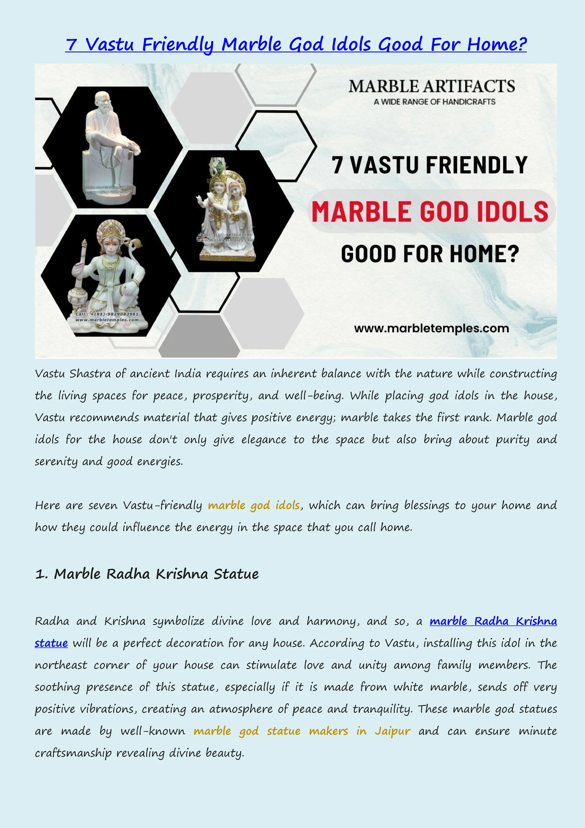 7 Vastu Friendly Marble God Idols Good For Home.pdf | Hinduism ...