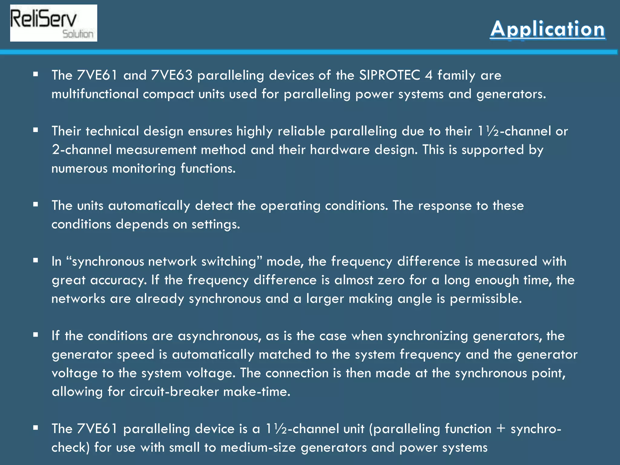 7VE6 Multifunction Paralleling Device | PDF