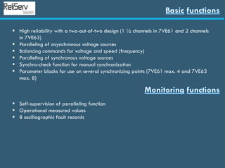 7VE6 Multifunction Paralleling Device | PDF
