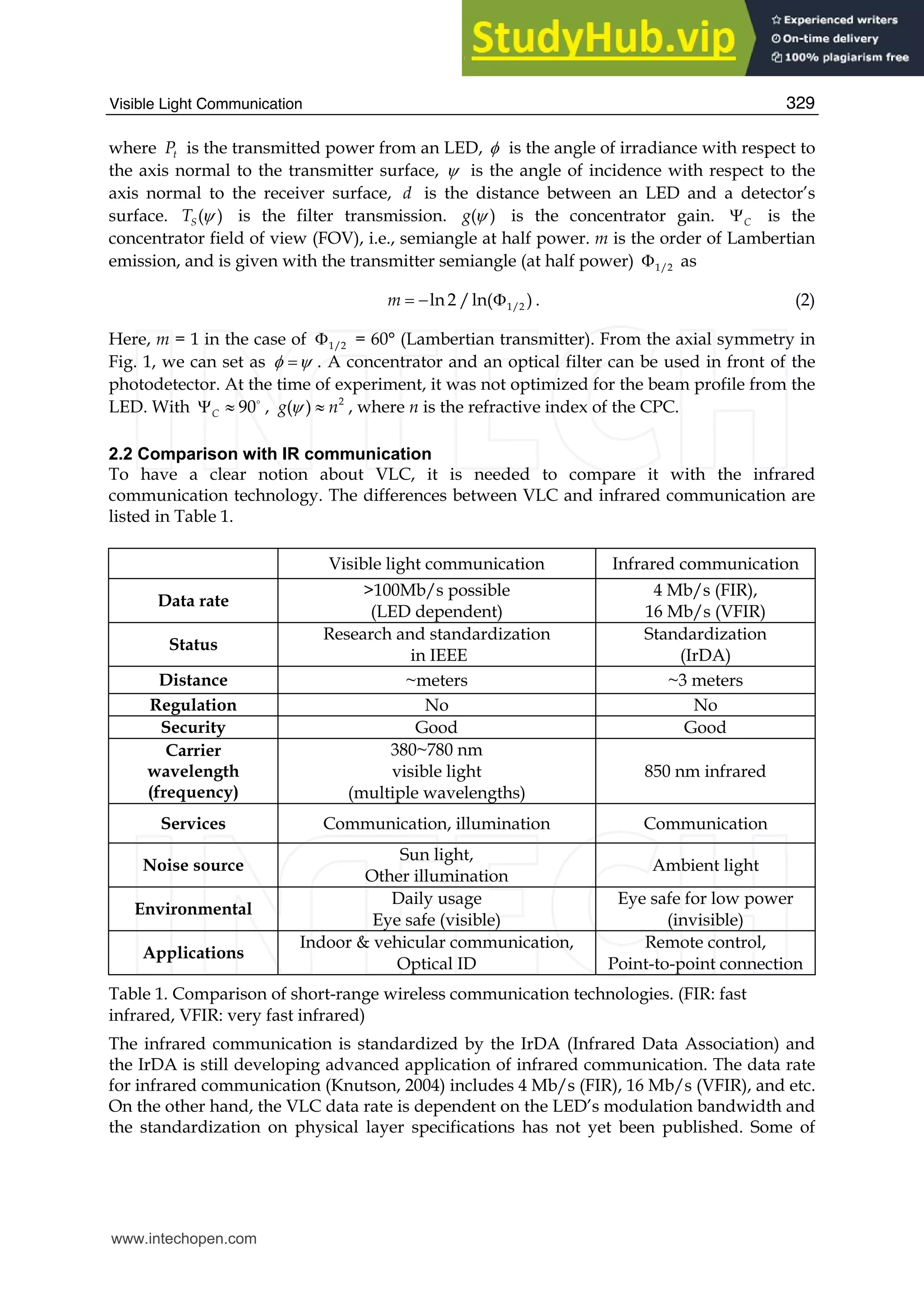 7 Visible Light Communication | PDF