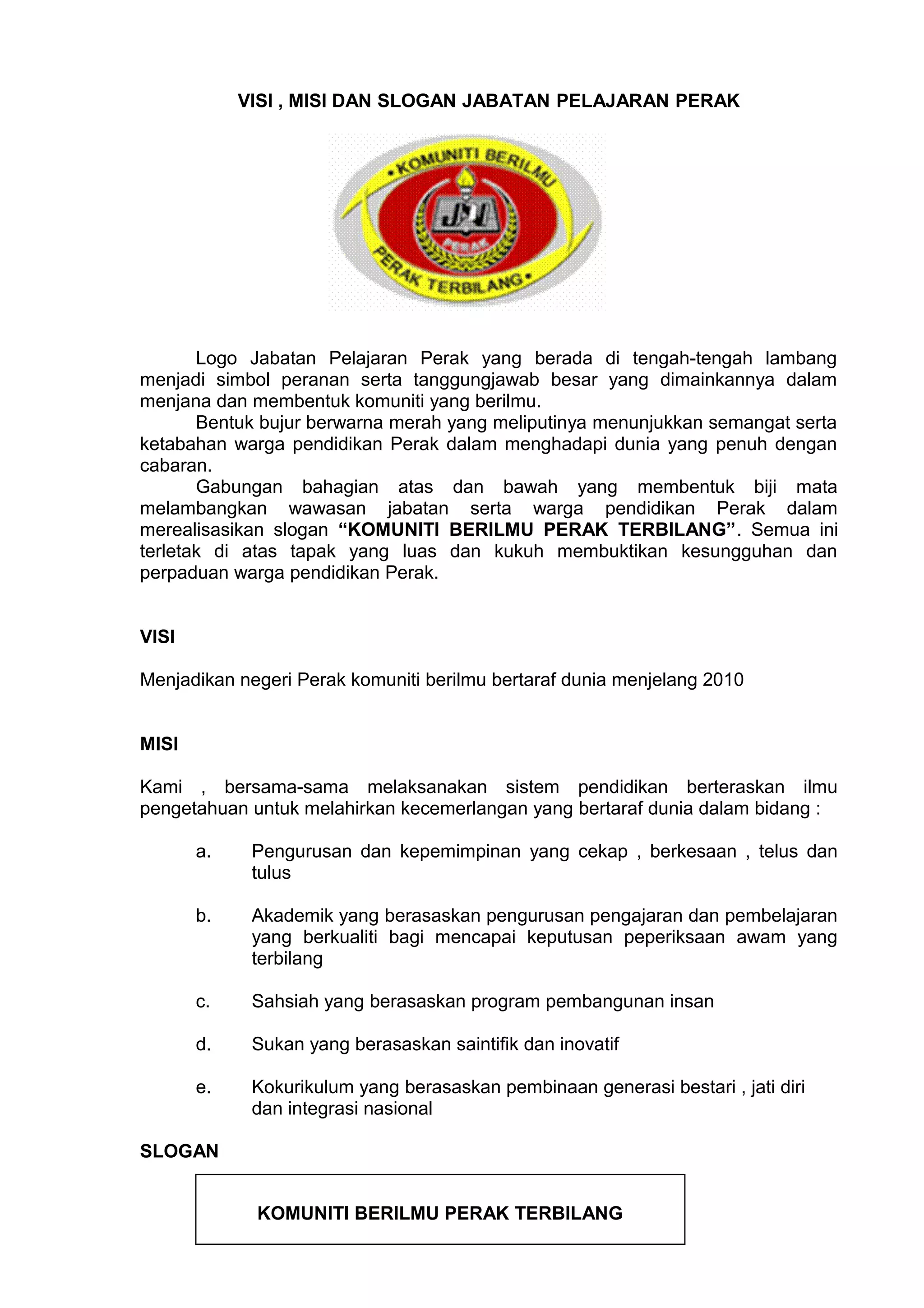 (7)visi , misi perak | PDF