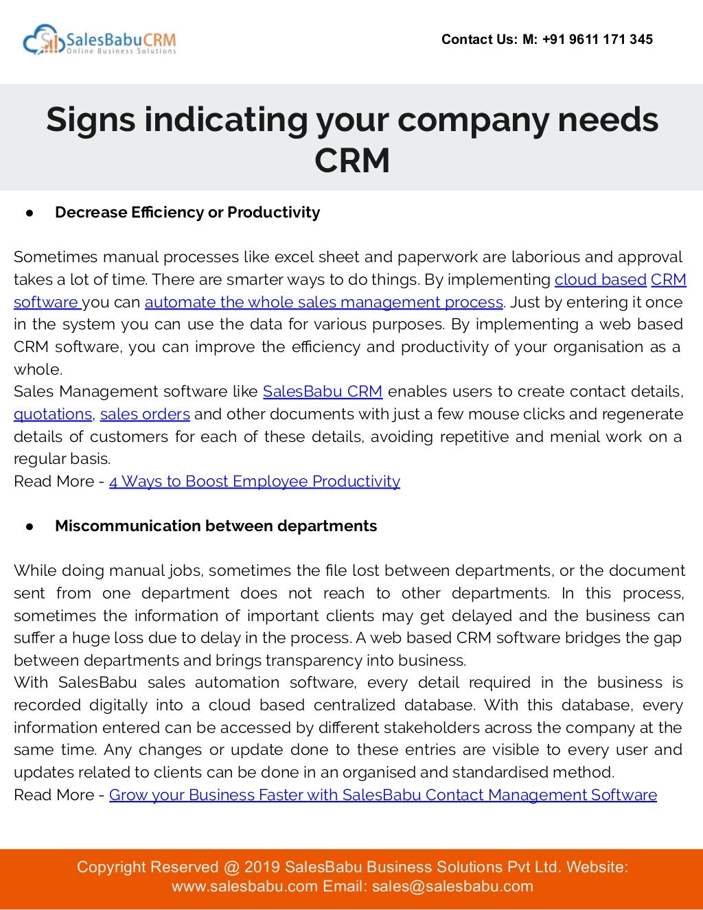 7 warning signs which indicates that your company needs crm software