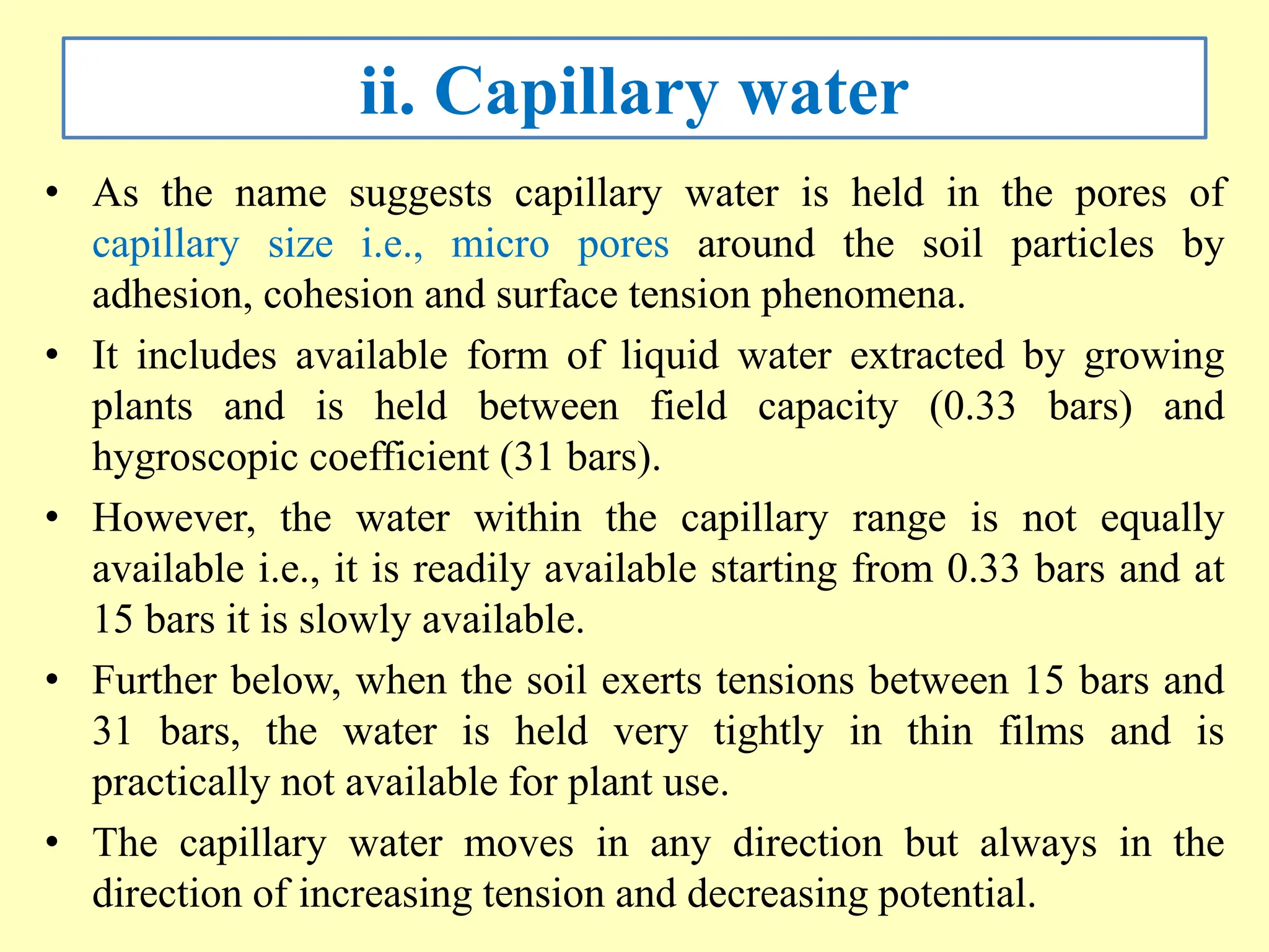 7 Water movements in soil.pptxbxbbd dbdbdbndjjd | PPTX | Chemistry ...