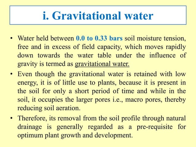 7 Water movements in soil.pptxbxbbd dbdbdbndjjd | PPTX | Chemistry ...