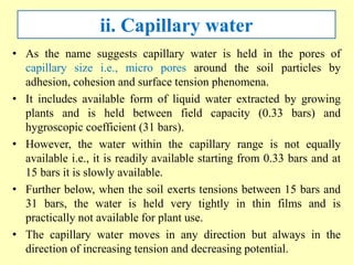 7 Water movements in soil.pptxbxbbd dbdbdbndjjd | PPTX