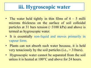 7 Water movements in soil.pptxbxbbd dbdbdbndjjd | PPTX