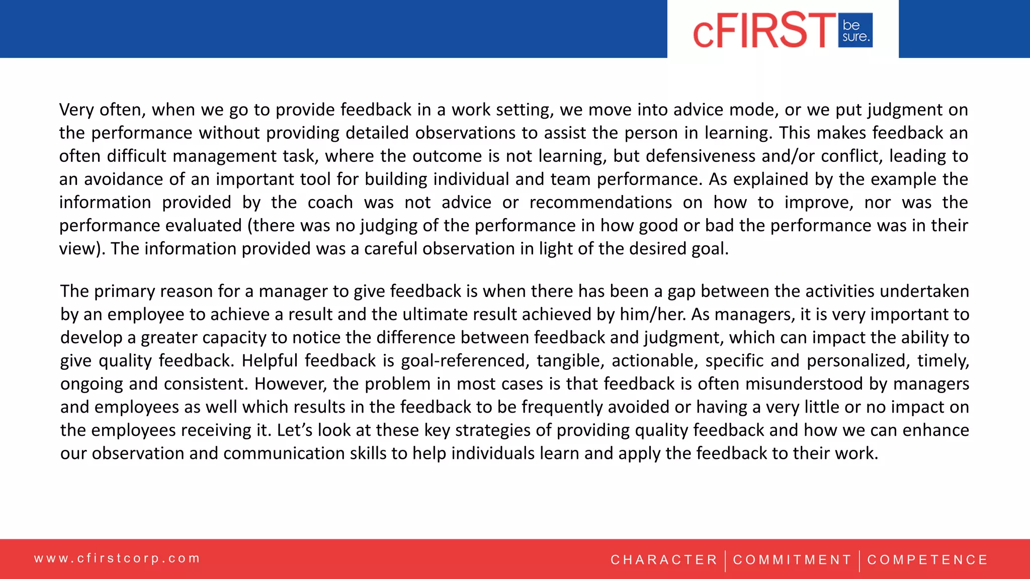 7 ways of giving impactful feedback to employees | PPTX