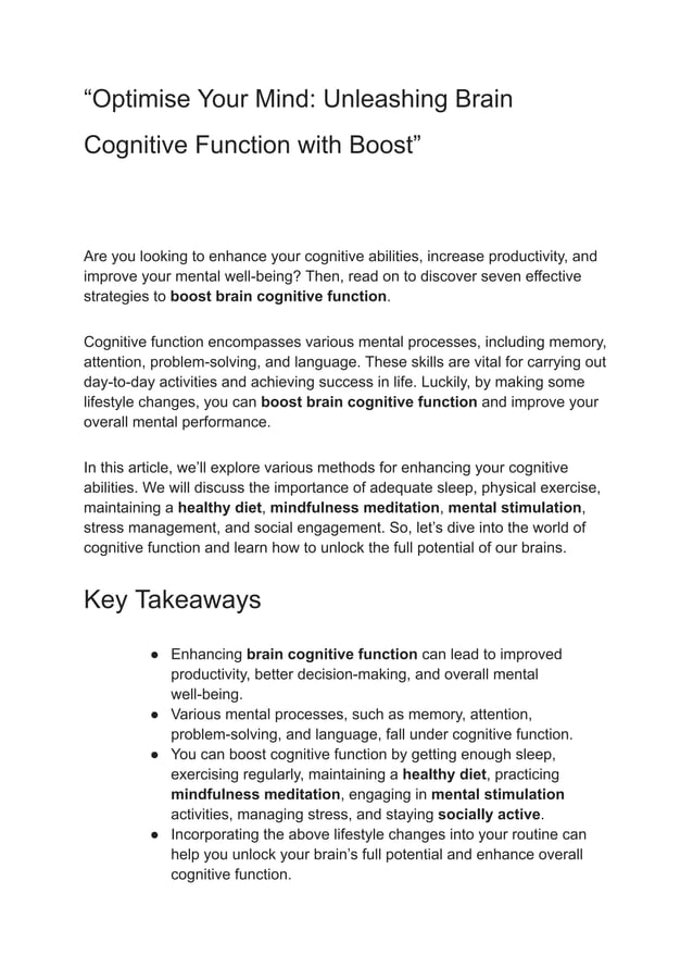 7 Ways to Boost Brain Cognitive Function_ Tips for Enhancing Mental ...