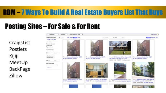 7 ways to build a real estate buyers list | PPTX