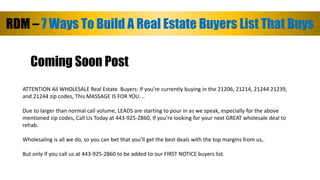 7 ways to build a real estate buyers list | PPTX