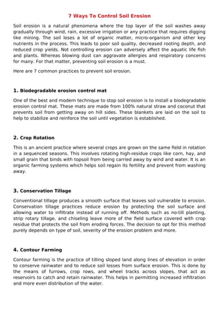7 ways to control soil erosion | PDF