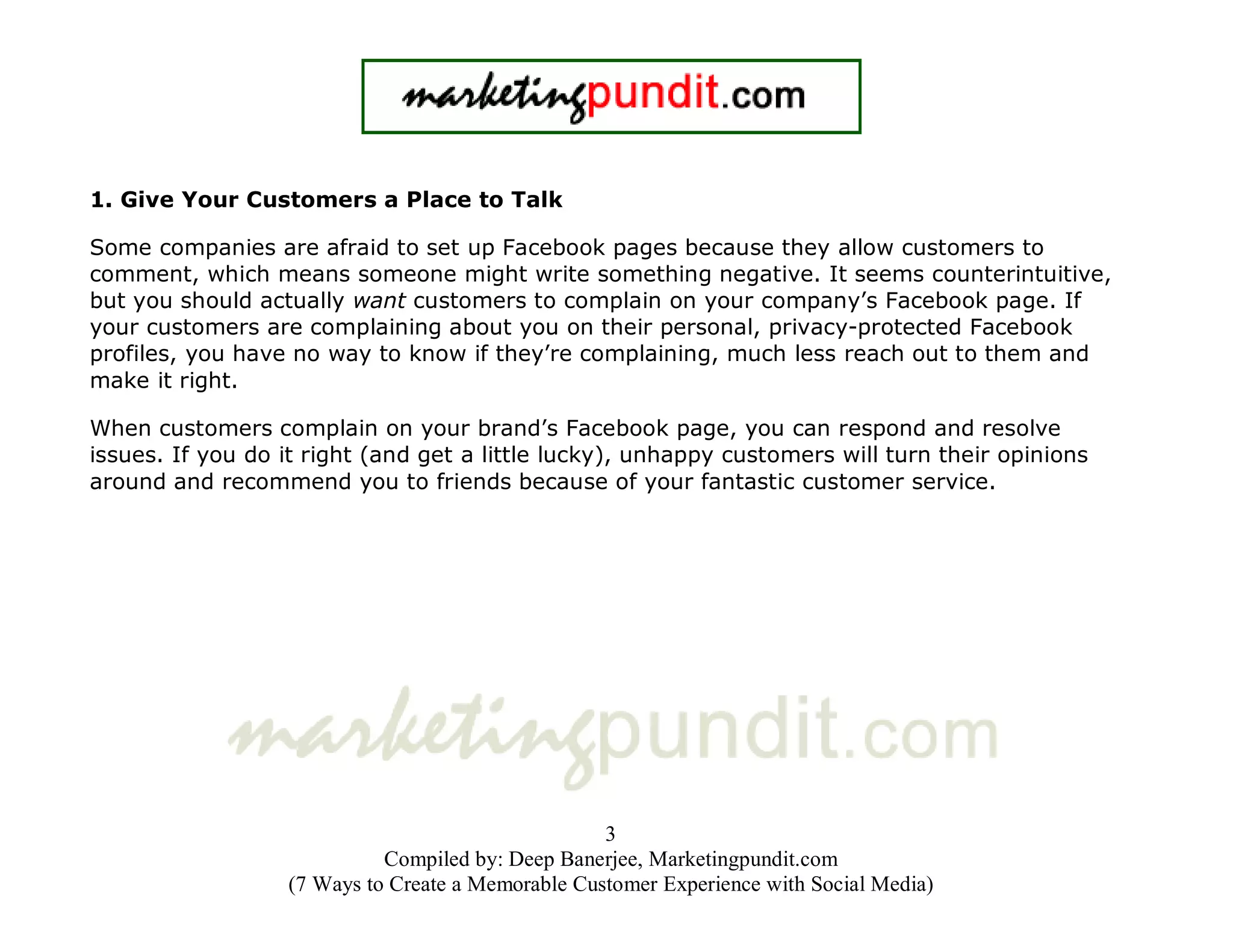 7 ways to create memorable customer experience with social media mp | PPT