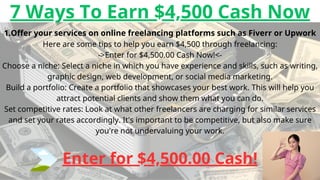 7 Ways To Earn $4,500 Cash Now | PDF