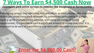 7 Ways To Earn $4,500 Cash Now | PDF