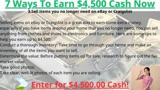 7 Ways To Earn $4,500 Cash Now | PDF