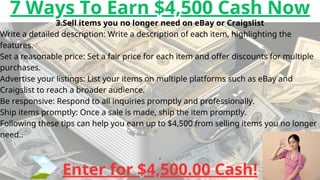 7 Ways To Earn $4,500 Cash Now | PDF