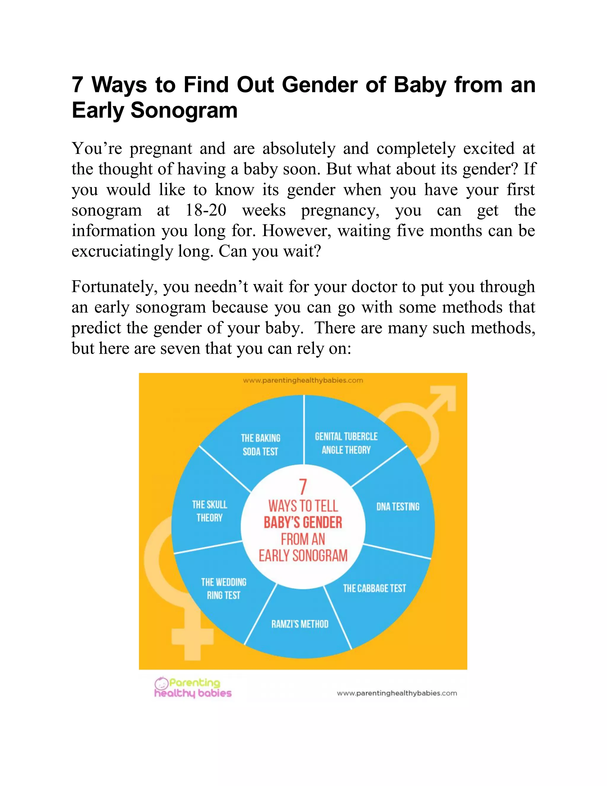 7 ways to find out gender of baby from an early sonogram! | PDF