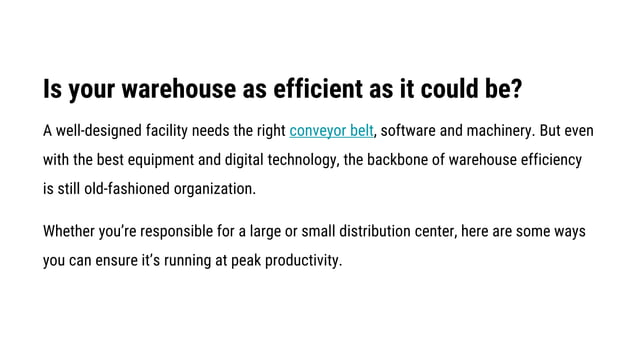 7 Ways to Improve Warehouse Efficiency | PPTX | Logistics | Business