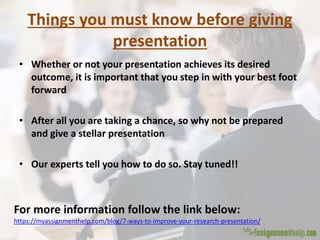 7 Ways to Improve your Research Presentation | PPT