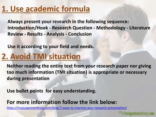 7 Ways to Improve your Research Presentation | PPT