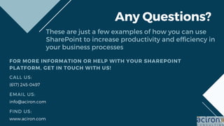 7 Ways to Increase Productivity with Microsoft SharePoint | PDF