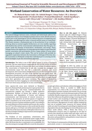 Wetland Conservation of Water Resources An Overview | PDF | Geography | Science