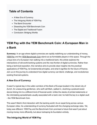 YEM Pay: A European man in a bank paying with YEM | PDF