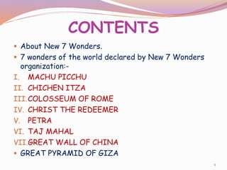 new 7 wonders of the world | PPTX