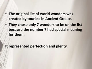 7 wonders of the world | PPTX