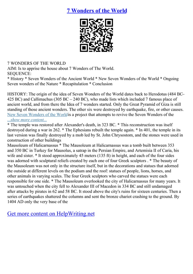 7 Wonders Of The World | PDF