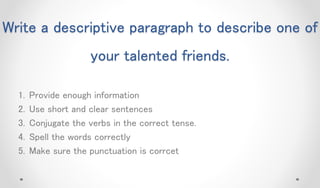 WRITING Descriptive Paragraph PPT.pptx