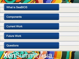 PV-Drivers for SeaBIOS using Upstream Qemu | PPT