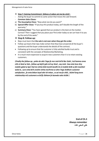 Ch.3 The Personal Selling Process -Omar Kotta | PDF | Sales | Business